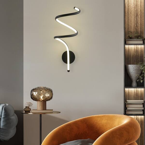 ‎Matte White Spiral Modern White Light Wall Lamp - Bed Bath & Beyond ...