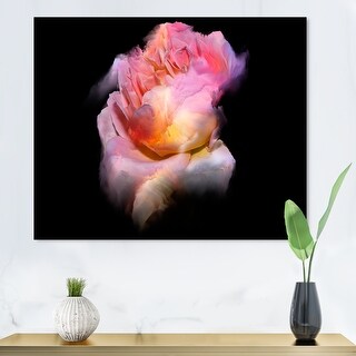 Designart "Multi Dark Fractal Flower" Modern Canvas Wall Decor - Bed ...