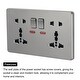 UK US Socket Double Multi Switched Power Outlet Grey 250V 13A ...