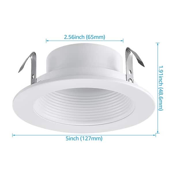 4 Inch Recessed Can Light Trim, White Metal Step Baffle, Halo/Juno Fit ...