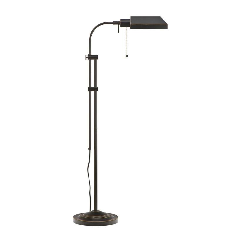 Metal Rectangular Floor Lamp with Adjustable Pole, Dark Bronze - On ...