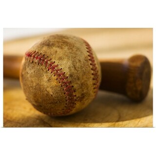 "Antique baseball with baseball bat" Poster Print - Multi - Bed Bath ...