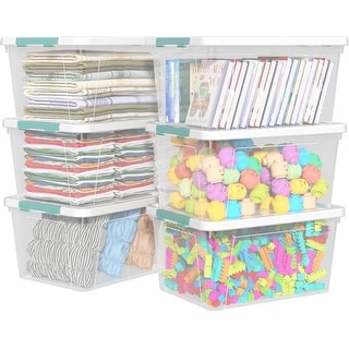6 Packs Clear Large Storage Containers Bins - Bed Bath & Beyond - 39120090