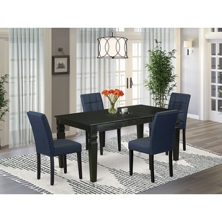 East West Furniture Dining Table Set Contains a Rectangle Kitchen Table and Chairs, Black ...