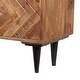 ExBrite Solid Wood Media Console Woodcraft HerringBone Pattern 2 Doors ...