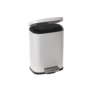 3L Metal Rectangular Dust Bin White - Bed Bath & Beyond - 42182691