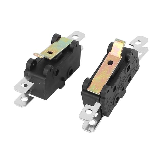 10 Pcs AC 250V 5A DPST Short Bended Hinge Lever Momentary Micro Switch ...