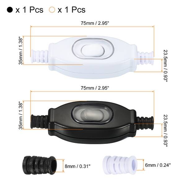 6mm Inline Cord Switch Waterproof Appliance Switch Rocker Switch IP65 ...