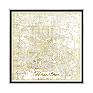 iCanvas "Houston Gold Leaf Urban Blueprint Map" by Hubert Roguski ...