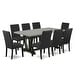 Modern 9-Piece Dining Set - Wood Table & 8 Upholstered Chairs - Kitchen ...