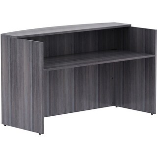 Lorell Weathered Charcoal Laminate Front Reception Desk - Bed Bath ...