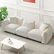 Beige Oversized Lambswool Fabric 3-Seater Sofa with Unique Design - Bed ...