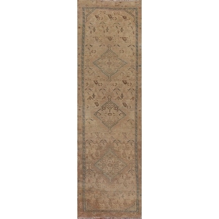 Geometric Malayer Persian Narrow Runner Rug Hand-knotted Wool Carpet ...