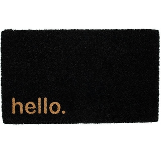 Black Coir "Hello" Outdoor Doormat 18" x 30" - 30 - Bed Bath & Beyond ...