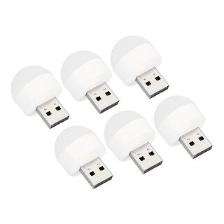 6Pcs USB Night Light 0.5W Portable Plug-in Mini LED Lamp Bulb - Bed Bath & Beyond - 36277666