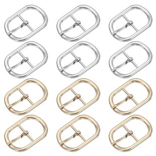 Single Prong Belt Buckle, Metal Center Bar Oval Replacement Buckle for ...