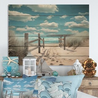 Designart "Beach Seascape Dreams Path I" Nautical & Beach Print on ...