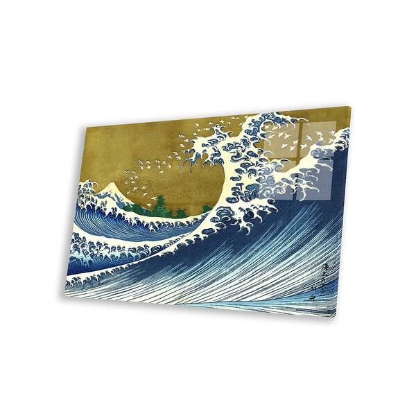 A Colored Version of The Big Wave Print On Acrylic Glass by Katsushika ...