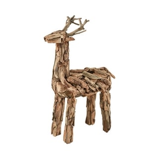 27” Brown Wooden Tidings of Joy Driftwood Reindeer - Bed Bath & Beyond ...