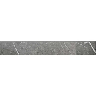 Opera 3x24 Grey Glossy Porcelain Bullnose Tile Trim - 3 x 24 - 1 Piece ...