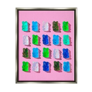 Stupell Gummy Candy Bears Pattern Framed Floater Canvas Wall Art Design ...