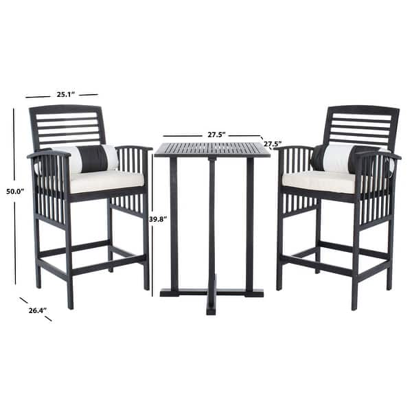 SAFAVIEH Outdoor Living Pate 3Pc Bar Height Bistro Set - Bed Bath ...
