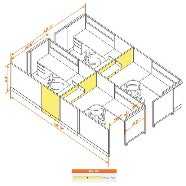Cubicles with Sliding Doors 53H 4pack Cluster - Bed Bath & Beyond ...