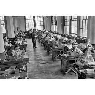 social security key punch machines and operators Black and White ...