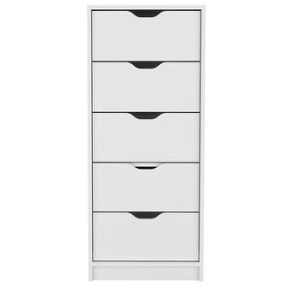 Silm Tall Dresser with 5 Pull Out Drawers, White - Bed Bath & Beyond ...