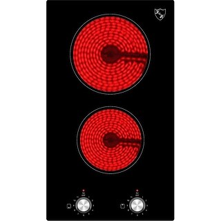 K&H 2 Burner Dual 12 Inch Built-in Electric Stove Top Radiant Ceramic ...