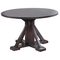 Razi 48 Inch Round Dining Table, Classic Pedestal Base, Tobacco Brown ...