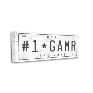 Stupell Number One Gamer Vintage Car License Plate Canvas Wall Art ...