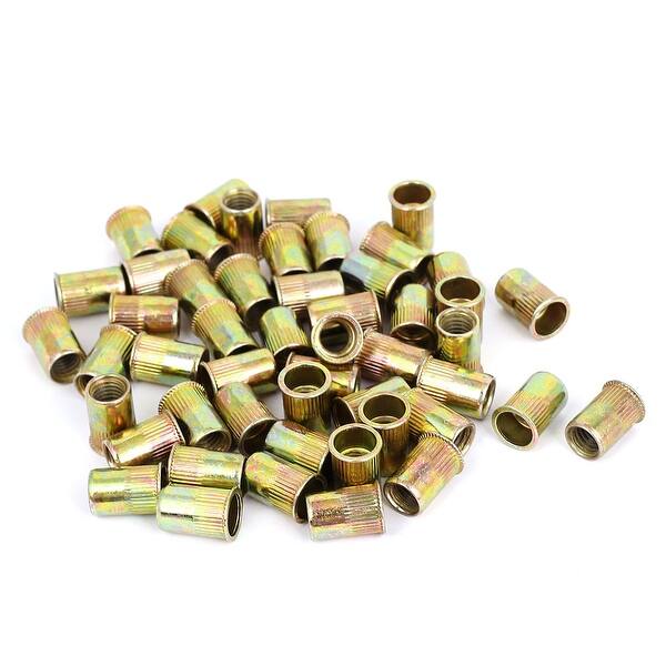 50pcs M8 Threaded Insert Flat Head Blind Nut Fastener 17mm Long ...