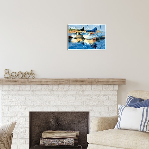 Stupell Boats at Marina Dock Wall Plaque Art Design by Robin Altman ...