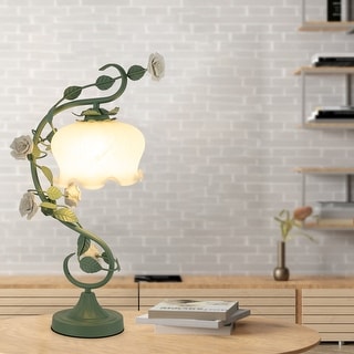 Flower Table Lamp With Glass Lampshade 20 inches Tall - Bed Bath ...