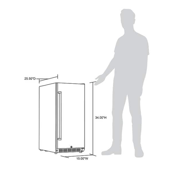 Newair 15 inch 3.2 Cu. Ft. Commercial Stainless Steel Built-in Beverage ...
