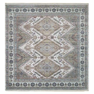 Shahbanu Rugs Ivory Wool Hand Knotted Shiraz Reimagined Unique Flower ...