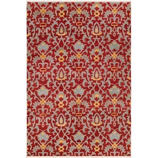 Oriental Ziegler Rosalee Red Blue Hand-knotted Wool Rug - 6'1'' x 8'10 ...