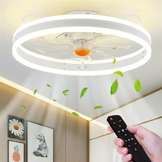 Ceiling Fans with Lights and Remote - Low Profile Flush Mount Ceiling ...