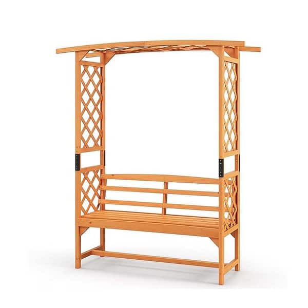 bench with trellis back