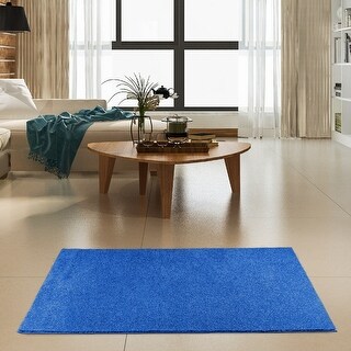 Furnish my Place Plush Solid Indigo Blue Color Rug Set of Area Rugs ...