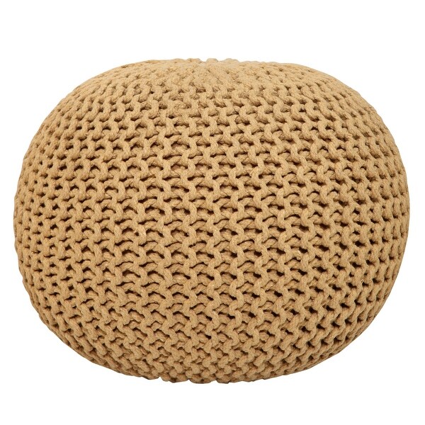 AANNY Designs Lychee Knitted Cotton Round Pouf Ottoman On Sale Bed Bath Beyond 27598174
