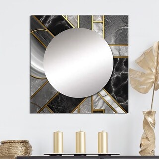 Designart "Marble Granite Agate With Touches Of Gold III" Modern Wall ...