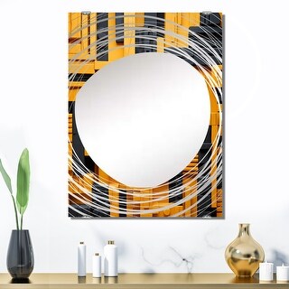 Designart "Yellow Ndebele Tribal Patterns" African Tribal Mirror Yellow ...