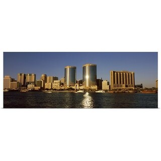 Buildings at the waterfront, National Bank of Dubai, Deira Twin Towers ...
