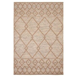 ECARPETGALLERY Braid weave Sienna Light Brown Wool Rug - 5'2 x 7'6 ...
