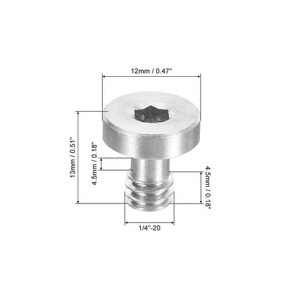 3Pcs 1/4"-20 Thread 13mm Length Camera Fixing Screw Hex Tripod Screws ...