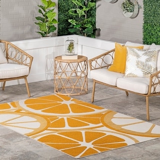 Brooklyn Rug Co Adira Orange Slices Indoor/Outdoor Area Rug - Bed Bath ...