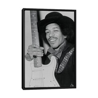 iCanvas "A Smiling Jimi Hendrix Holding His Guitar" by Radio Days ...