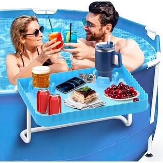 Portable Poolside Bar Table for Above Ground Pools, Gray - Bed Bath ...